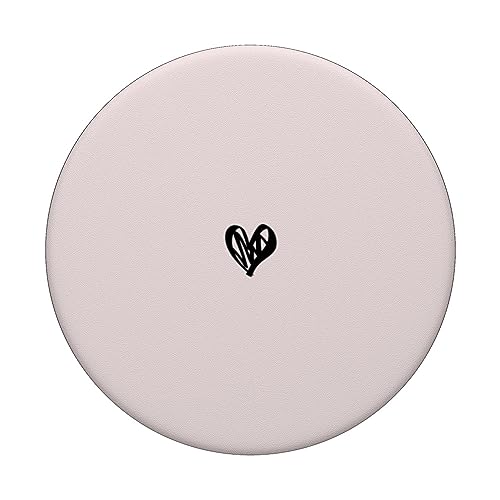 Pink Hand Drawn Heart Love Minimalist PopSockets Swappable PopGrip