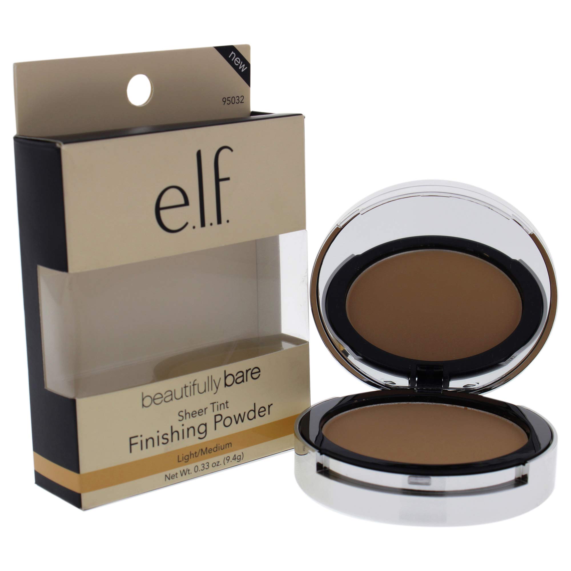 e.l.f. Beautifully Bare Sheer Tint Finishing Powder, Mattifying, Silky, Light Coverage, Long Lasting, Controls Shine, Creates a Flawless Face, All-Day Wear, Light/Medium, 0.33 Oz