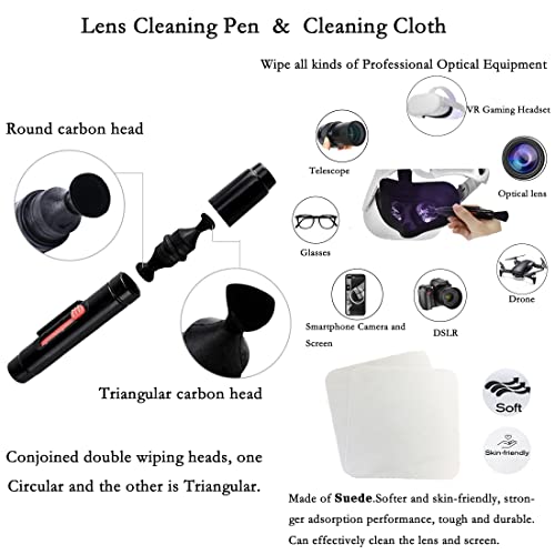 VR Front Face Silicone Protective Shell, Silicone Interfacial Cover, Touch Controller Grips Strap Cover Combination,Lens Cleaning Cloths and so on kit 7-in-1 for Oculus Quest 2 Accessories (Black)