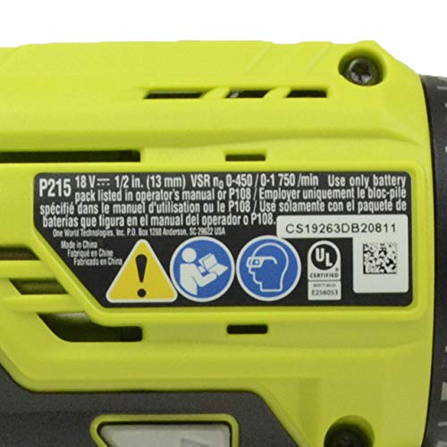 Ryobi P215 18V One+ 1/2-in Drill Driver (Bare tool) (Renewed)