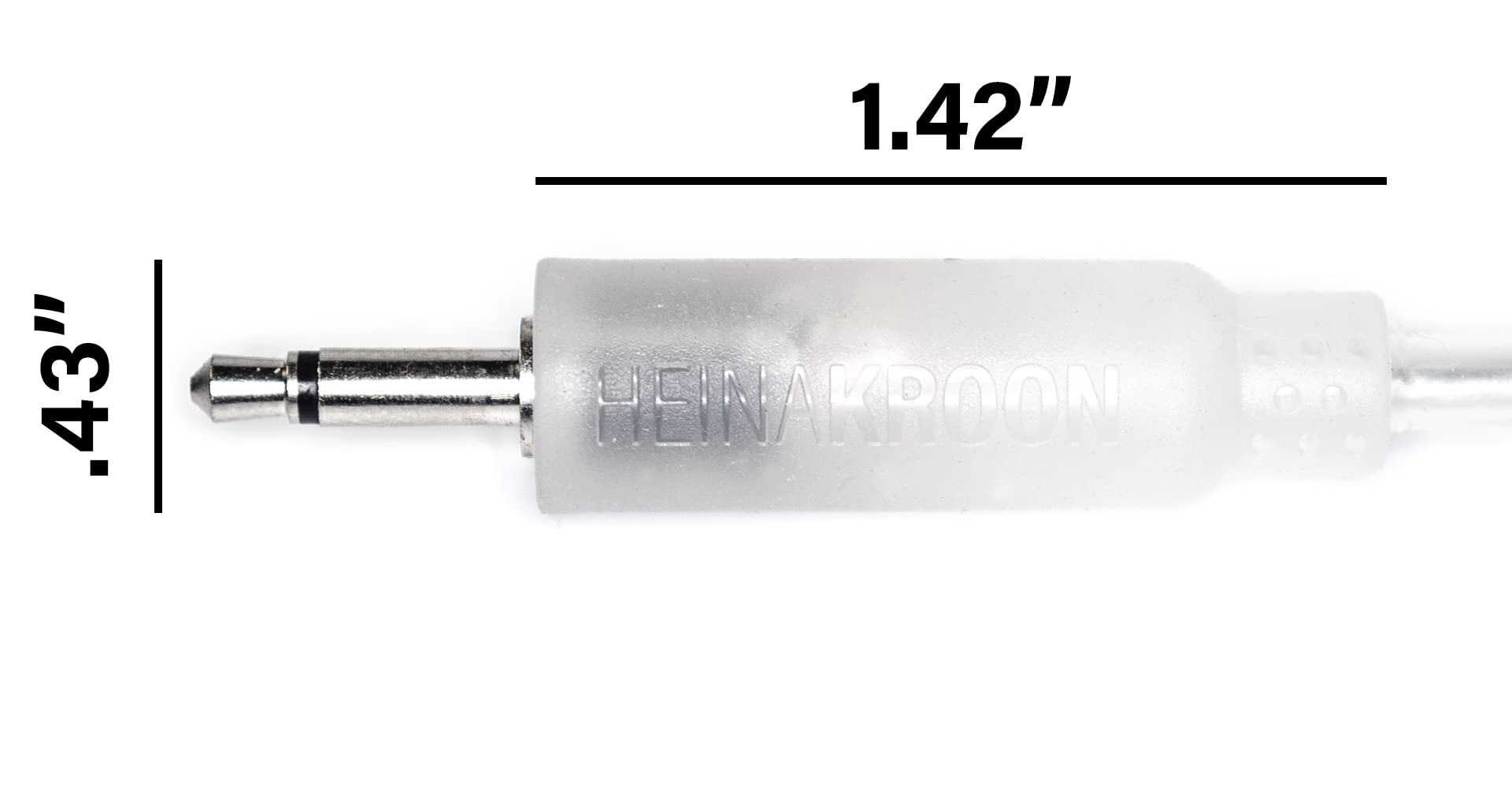 Heinakroon LED CV Patch Cables Eurorack Modular Test Leads, 5-Pack, Transparent (11.8)