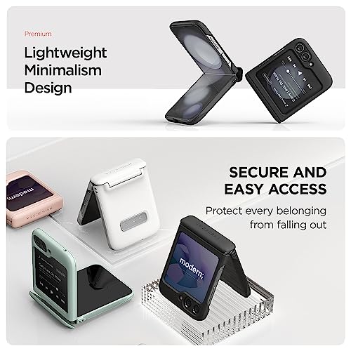 VRS DESIGN Terra Guard Modern for Galaxy Z Flip 5 5G Phone Case (2023), Premium Modern Neat Style Semi-Auto Hinge Protection Case (Matte Black)