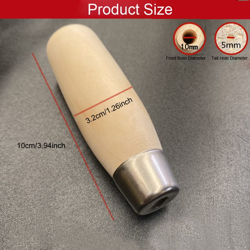 TorSor 2 Pack Kitchen Knife Handle Replacement Wooden Round Grip for Chinese Chef's Knives Vegetable Meat Cleaver Bone Chopper Japanese Cutter Repair Scales DIY Parts
