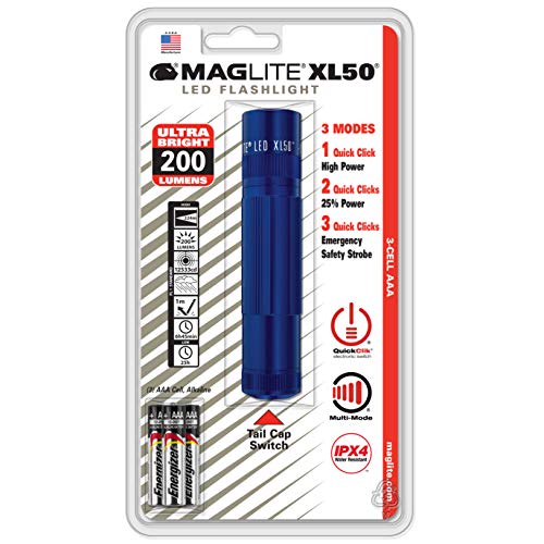 Maglite XL50 LED 3-Cell AAA Flashlight, Blue