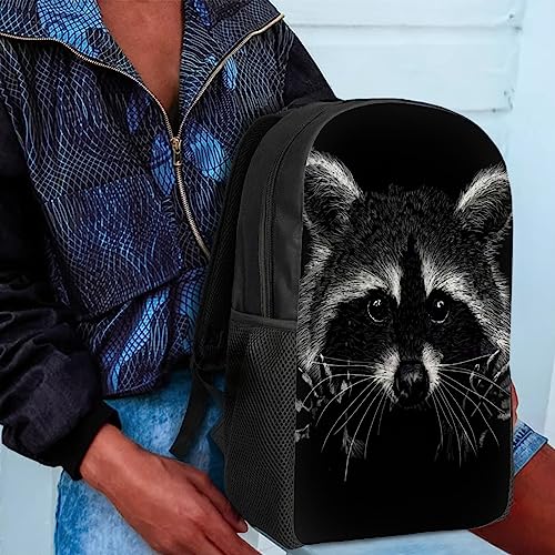 Mumeson Animal Raccoon Print Schoolbags Lightweight Back to School Supplies Bookbags Laptop Backpack Large 17 Inches Backpack Daypack