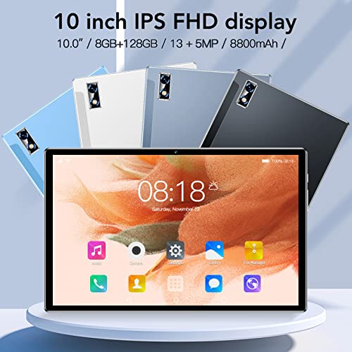 DAUZ Office Tablet, Tablet PC 8GB RAM 128GB ROM 8800mAh with Keyboard Mouse for School (Silver)
