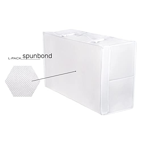LPack Wedding Dress Storage Box - Bridal Gown Storage Bin and Preservation Box - Underbed Storage Bag Container For Clothes With Acid Free Tissue Paper (Small, White)