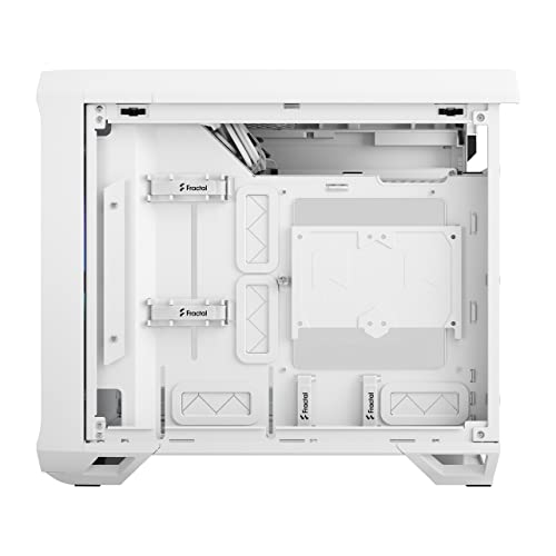 Fractal Design Torrent Nano RGB White - Clear Tint Tempered Glass Side Panel - Open Grille for Maximum air Intake - 180mm RGB PWM Fan Included - Type C - mITX Airflow Mini Tower PC Gaming Case