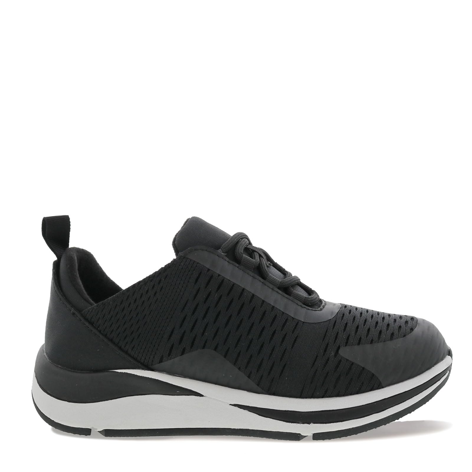 Drew Sprinter Womens Slip Resistant with Flexknit Sneaker, Black Combo,7 Medium (B)