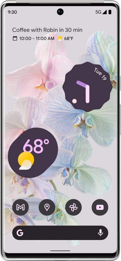 Google Pixel 6 Pro 5G 128GB 12GB RAM Factory Unlocked (GSM Only | No CDMA - not Compatible with Verizon/Sprint) | Global Version - Cloudy White