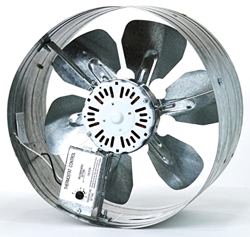 iLiving ILG8G14-12T Newest Automatic Gable Mount Attic Ventilator Fan with Adjustable Thermostat, 3.10 Amp, 1220 CFM, Single-Speed
