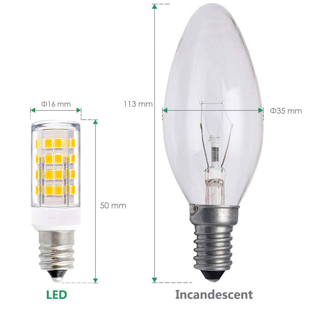 E12 SES LED Light Bulbs Capsule Bulbs Small LED Corn Light Bulbs 5W AC110-120V 400Lm Warm White 3000K Chandelier Candelabra Light Bulbs 6 Pack by ENUOTEK