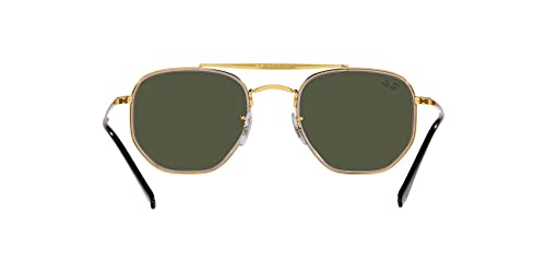 Ray-Ban RB3648M The Marshal II Hexagonal Sunglasses, Legend Gold/Green, 52 mm