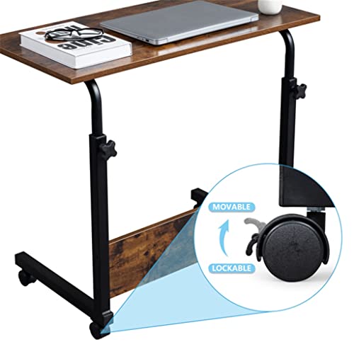 LHLLHL Computer Desk Laptop Desk Rolling & Height Adjustable P2 15MM Chipboard & Steel Side Table with Baffle