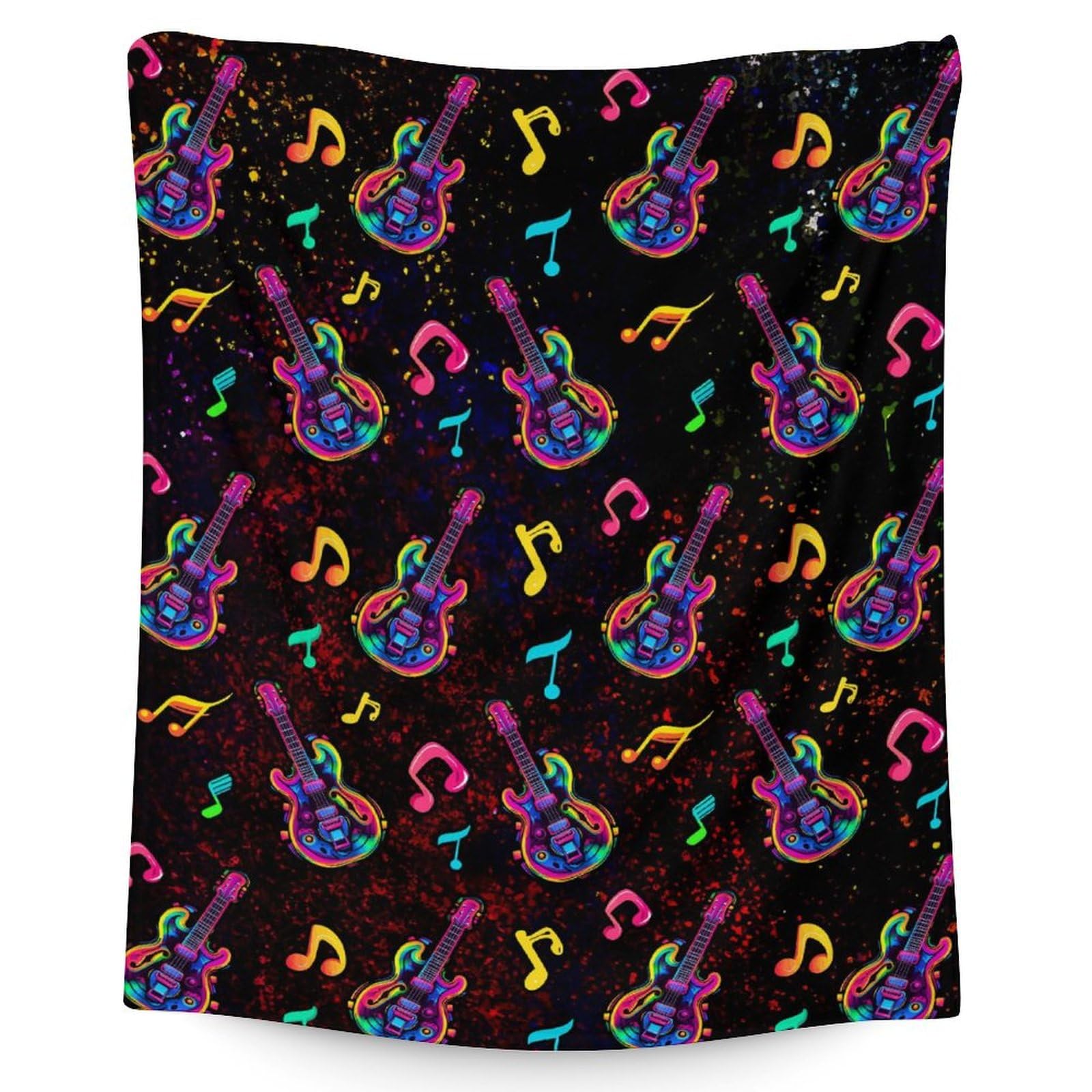 Guitar Blankets for Kids - Lightweight Soft Colorful Throw Blanket - 30" x 40" Inches Lap Size Blanket for Chair & Office - Aesthetic Small Blanket Throws Gift