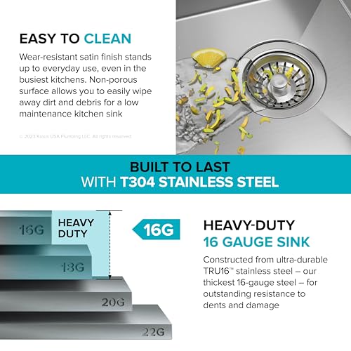 KRAUS KWT310-30 Kore Workstation 30-inch Drop-In 16 Gauge Single Bowl Stainless Steel Kitchen Sink with Integrated Ledge and Accessories (Pack of 5)