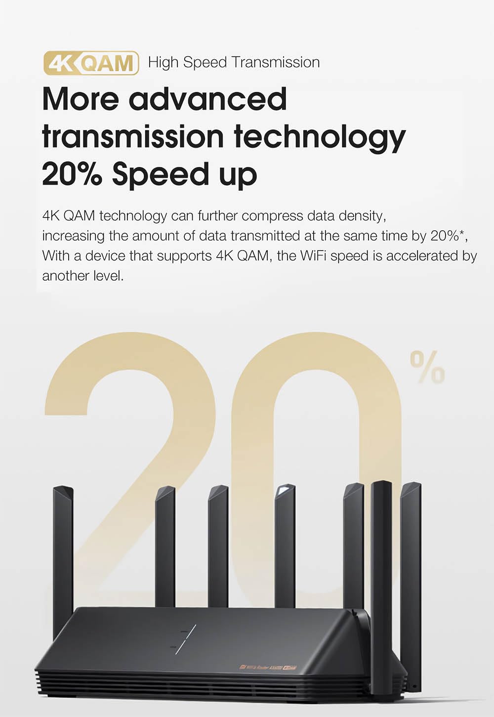 for Xiaomi AX6000 AIoT Router 6000Mbs WiFi6 VPN 512MB Qualcomm CPU Mesh Repeater External Signal Network Amplifier Mi Home