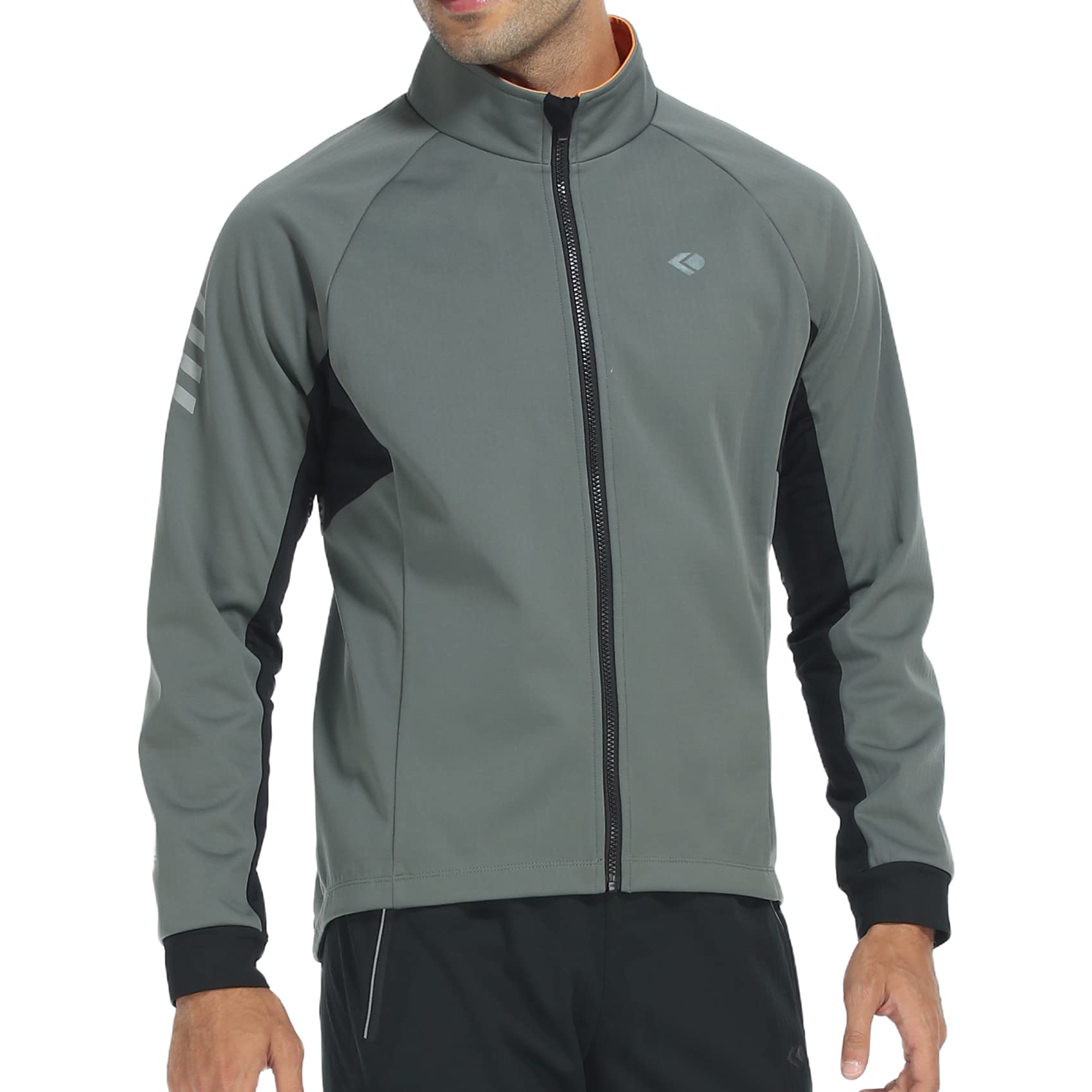 DIFOS Men's Windproof Running Cycling Jackets Windbreaker Thermal Bike Coat with Rear Pocket(S,Green)