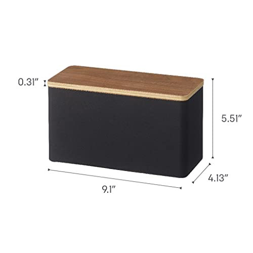 Yamazaki Home Rin Countertop Organizer Bathroom Kitchen Counter Organizer Metal Toiletries Holder - Steel + Wood