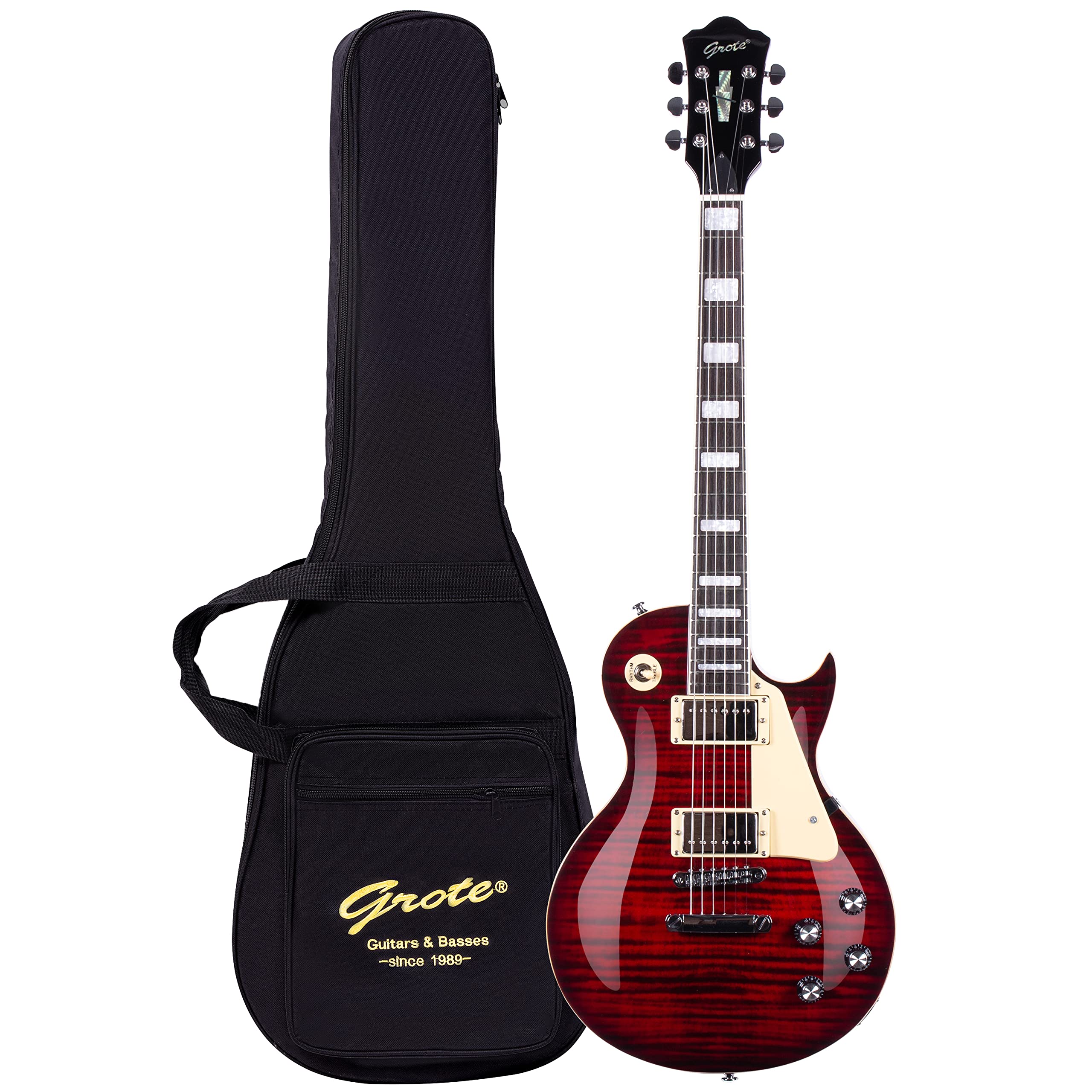 GROTE Guitar Solid Body Electric Guitar with Gigbag LPYS-006 (Red)