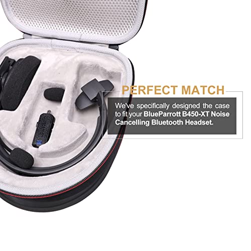 LTGEM EVA Hard Case for BlueParrott B450-XT Wireless Bluetooth Headset, Customized Interior Cushions and Mesh Pocket - Office & Travel Protective Carrying Storage Case Bag