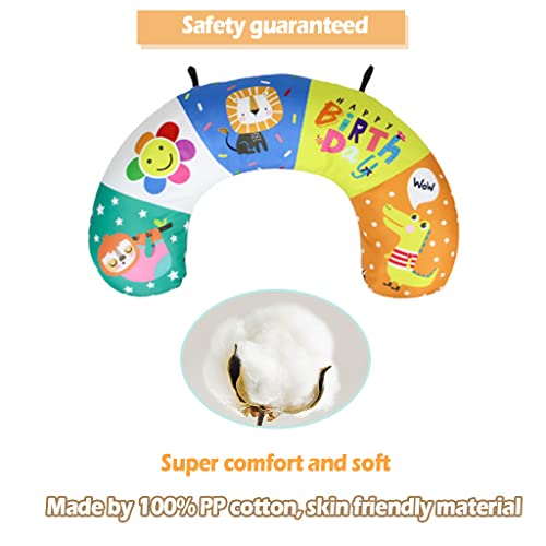 KAKIBLIN Baby Tummy Time Mat, High Contrast Newborn Foldable Playmat,Indoor Baby Gym Mat with Pillow and Teether for Baby Over 6 Months