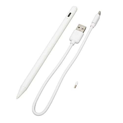 Naroote Touch Screen Pen, Tablet Stylus High Accuracy Palm Rejection with LED Indicator for Drawing for Kids (White)