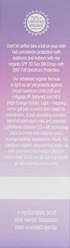 COOLA Organic Sun Silk Drops and Face Moisturizer with SPF 30, Dermatologist Tested Sunscreen against Blue Light, Vegan and Gluten Free, 1 Fl Oz (Pack of 1)