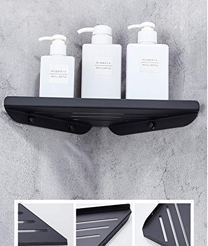 YISMAN Lavatory Bathroom Corner 304 Stainless Steel Shelf Wall Mount Triangular Shower Corner Shelf,Black