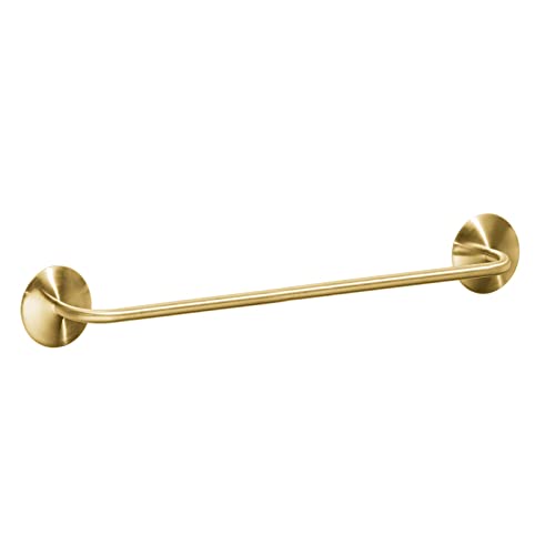 mDesign Metal Self Adhesive Towel Rack Hanger - Easy Mount Towel Bar - Stick On Towel Rod for Kitchen Walls, Cabinets, Door, or Mirrors - Use for Hand, Dish, Tea Towels - Omni Collection - Soft Brass