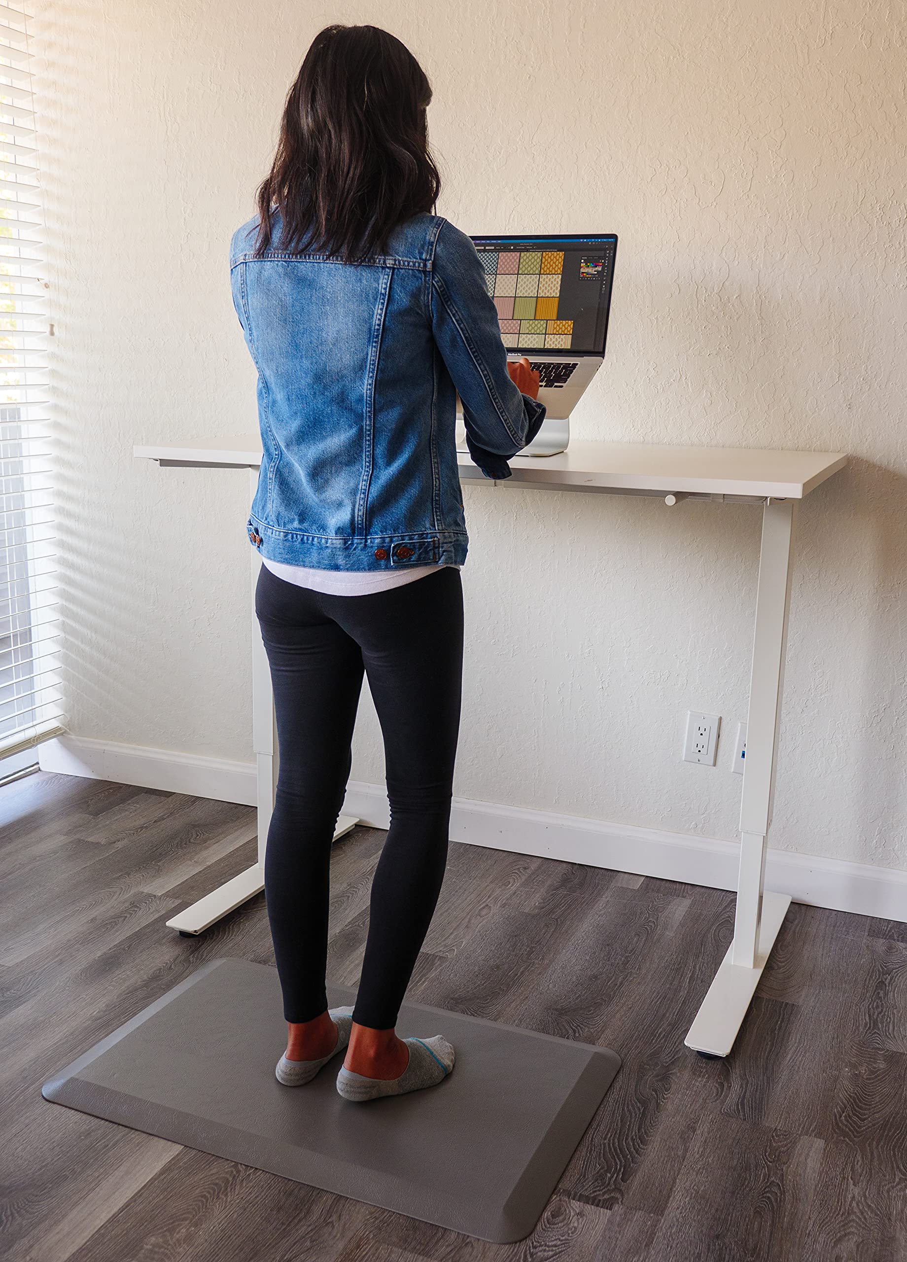 KAF Home Anti Fatigue Floor Mat - Cushioned Comfort Mat, Perfect for Kitchen, Standing Desk, Garage and Workshop - 3/4 Inch Thick Non-Slip, Durable, and Stain Resistant Comfort Mat (Gray, 20x32)