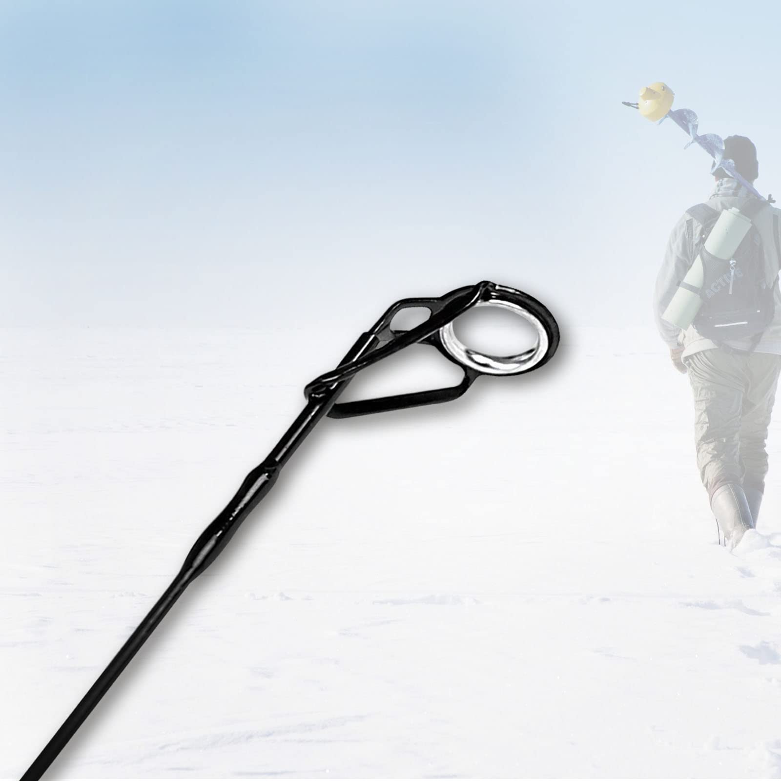 Fiblink 2-Piece Portable Travel Ice Fishing Rod 23 Inches Light Power Spinning/Casting Ice Pole