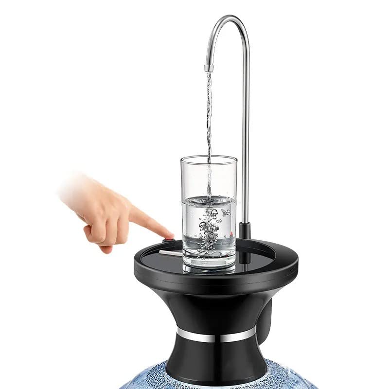 Drinking Water Dispenser Pump, Automatic Electric Drinking Water Bottle Pump for 1-5 Gallon Water Jugs, USB Rechargeable with 2 Switch Control, Stable and Portable for Home, Kitchen, Office, Camping