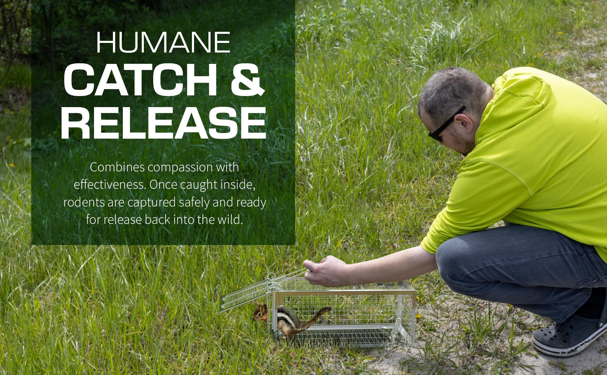 Humane Squirell Trap, Chipmunk and Rat Trap Cages That Works, Humane Mouse Trap for Home | Catch and Release | Reusable and Durable | No Kill Animal Trap | for Inside Home and Outdoor Use