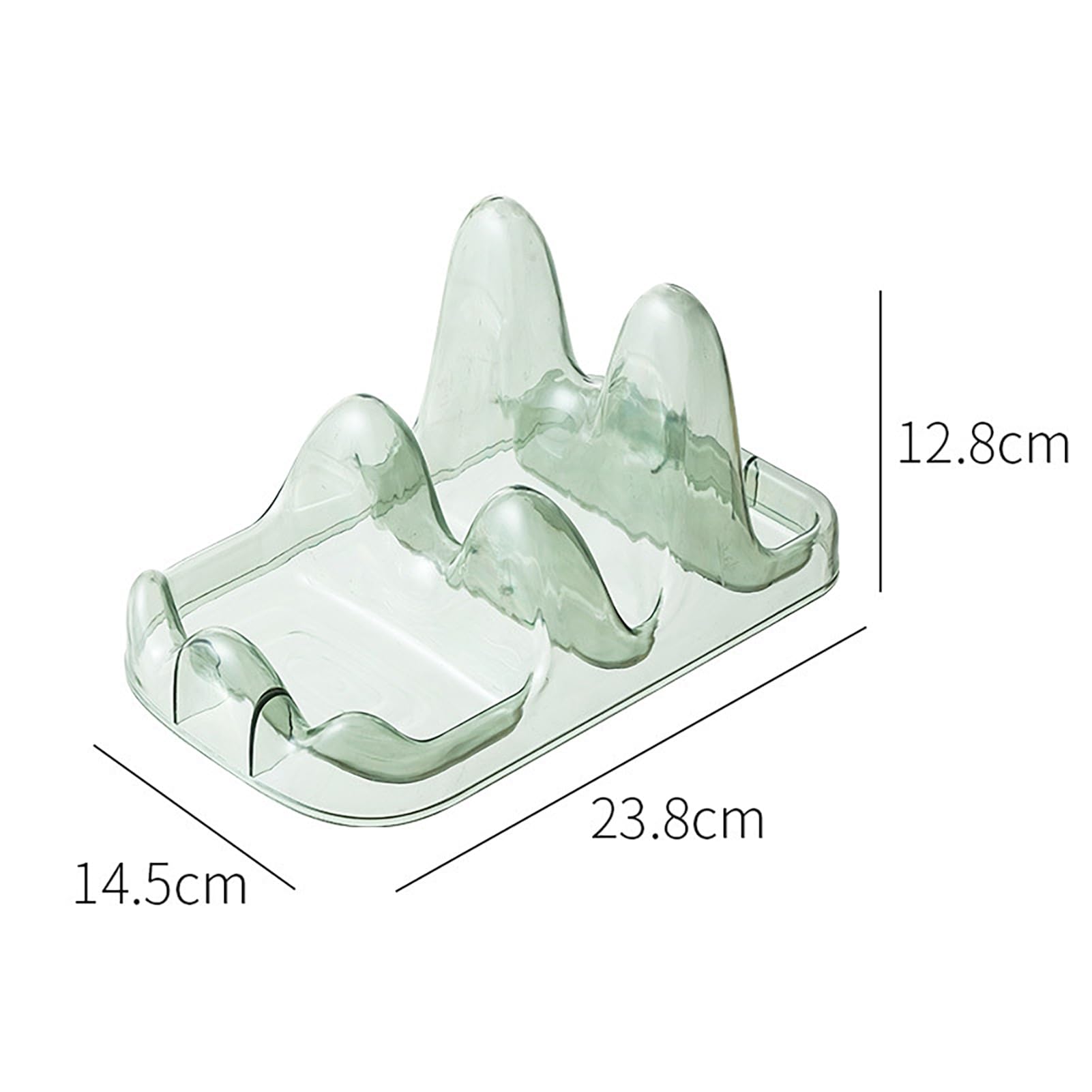 curfair Spoon Holder Stand Pot Cover Storage Rack with U-Shaped Slot Multipurpose Countertop Spoon Fork Spatula Rack Tableware Storage Holder Pan Cover Shelf Green