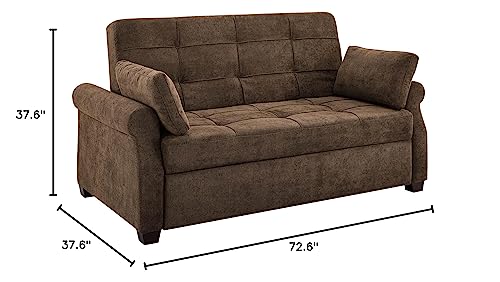 LifeStyle Solutions Serta Honor Convertible Sofa Sofabed, Brown