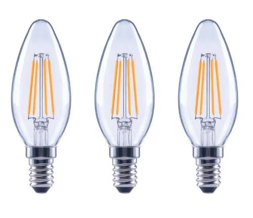 EcoSmart 60-Watt Equivalent B11 Dimmable Energy Star Clear Filament Vintage Style LED Light Bulb Daylight (3-Pack)