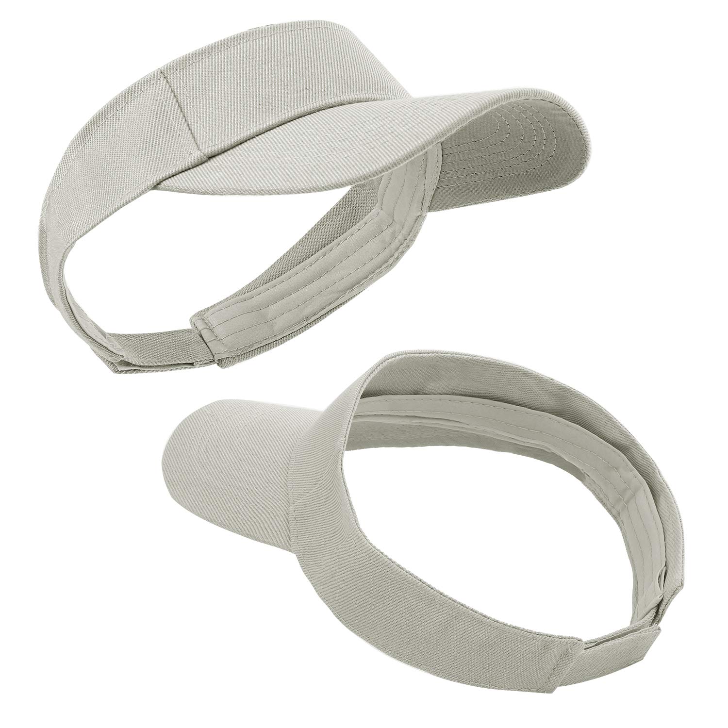 Cooraby 3 Pack Athletic Sun Visors Hats One Size Adjustable Sun Cap for Women and Men Black, White, Grey