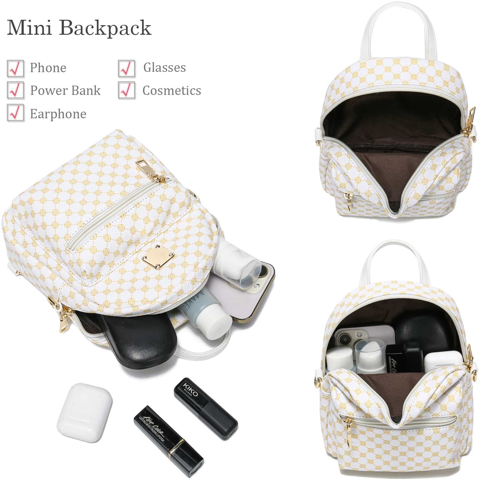 HIYOLALA Mini Backpack for Girls Convertible Small Backpack Purse for Women