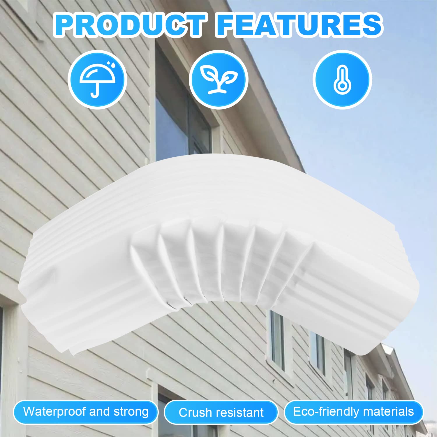 Downspout Gutter Elbow Style A 3" x 4" Angle is 75° White Aluminum 1pack