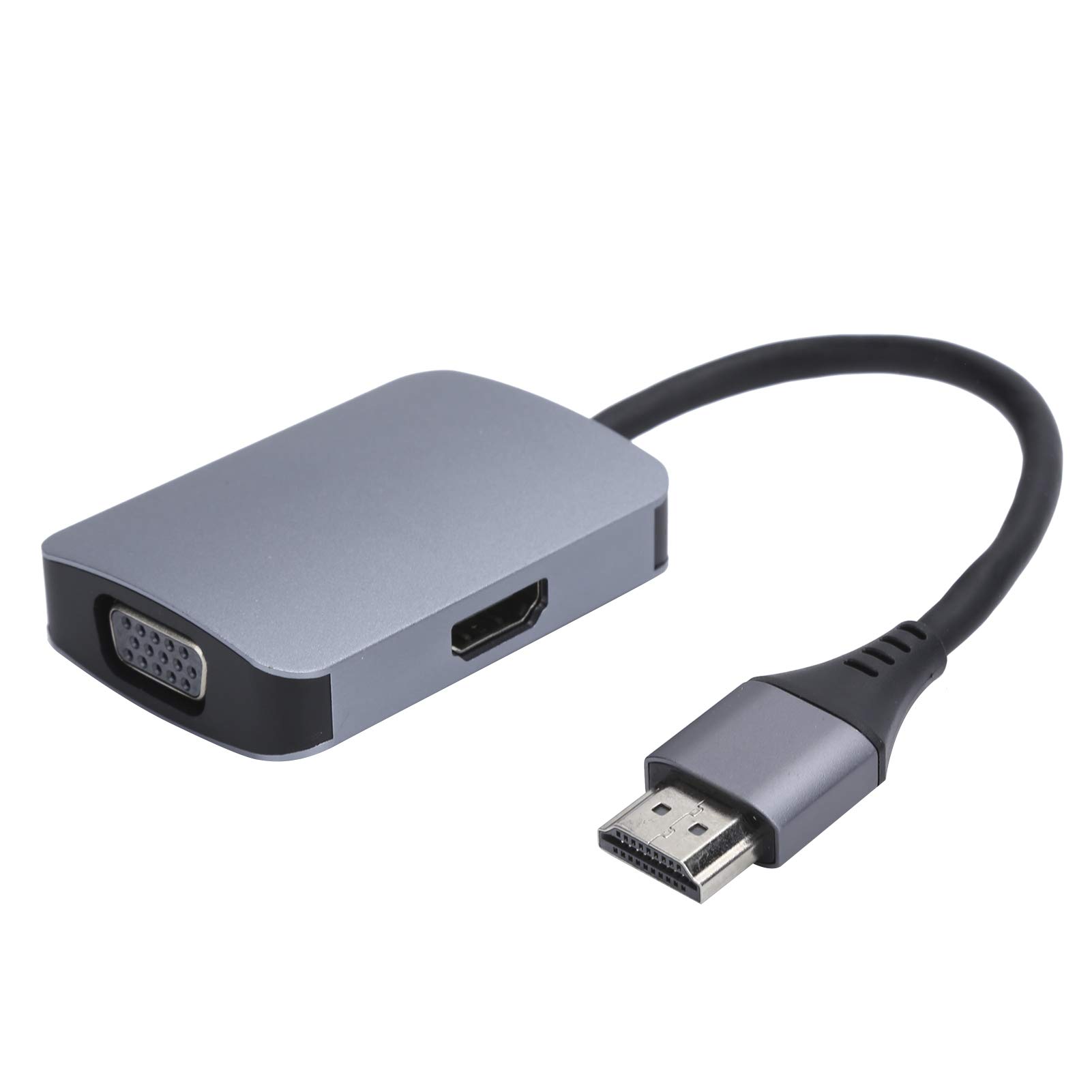 HDMI to VGA with Audio Adapter, 4 in 1 HDMI Converter o HDMIVGAMicro USB+3.5mm Audio Adapter Docking Station, Compatible for Computer, Desktop, Laptop, PC, Monitor, Projector,