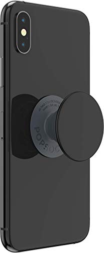 PopSockets : PopGrip Basic - Extendable Base and Grip for Smartphones and Tablets [Top Not Replaceable] - Black