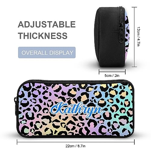 Sanley Personalized Leopard Print Backpack Set with Name 3-in-1 Backpack Set with Lunch Bag Pencil Case Custom Cute Leopard Backpack Set Large Capacity Backpack,Style 11