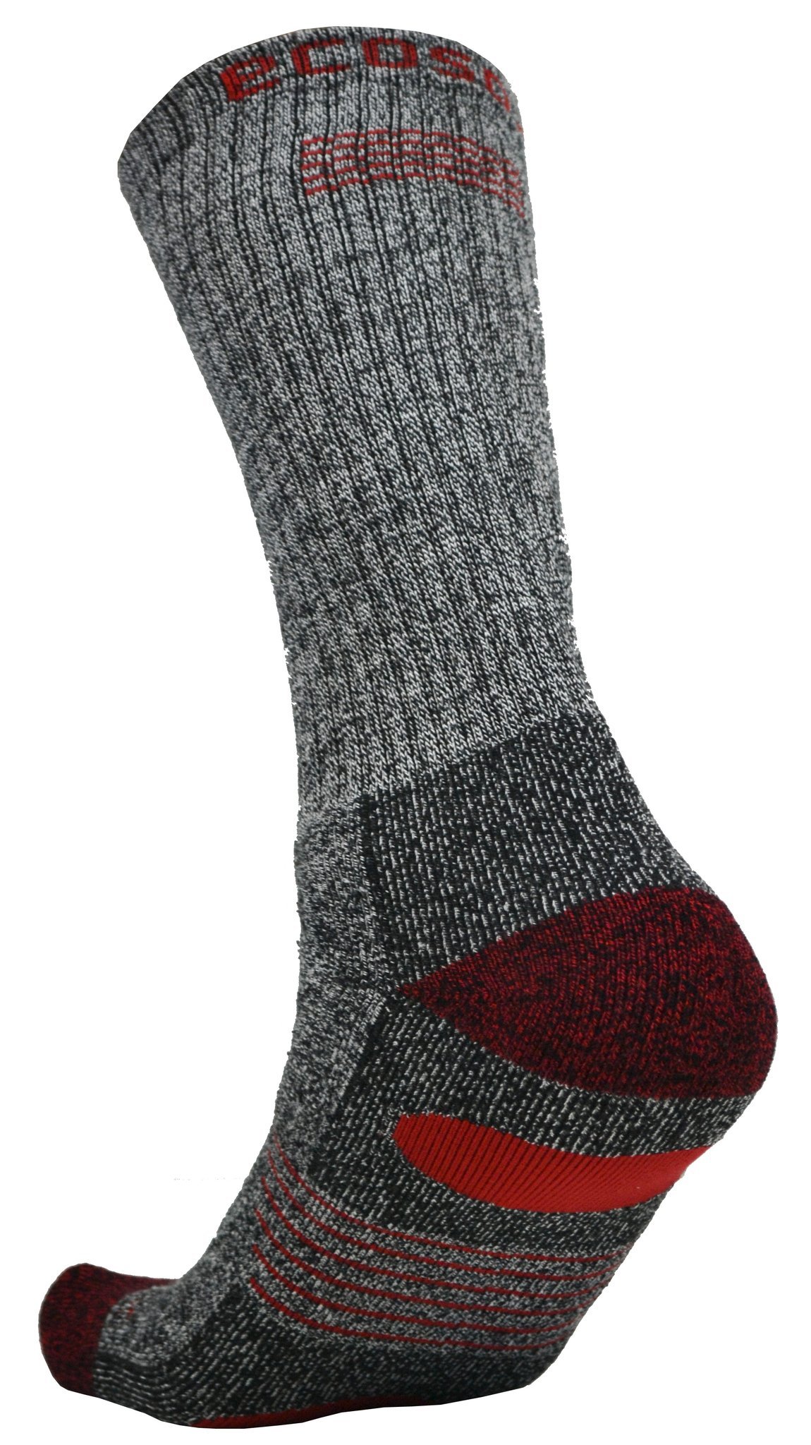 Ecosox Bamboo Viscose Medium Weight Hiking Outdoor Socks -3 PAIR PACK- (Medium, Black/Red)