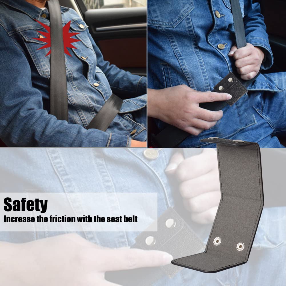 FAOTUR Seatbelt Adjuster, Upgrad Comfort Seat Belt Covers, Universal Auto Shoulder Neck Protector Strap Positioner Locking Clip - (4 Pack Black)