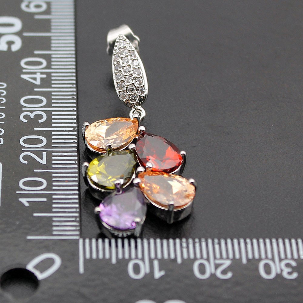 Earring for Women, Classic Multi Gemstones Silver Plated Earring with Amethyst Garnet Morganite Peridot Women Jewelry (Silver)