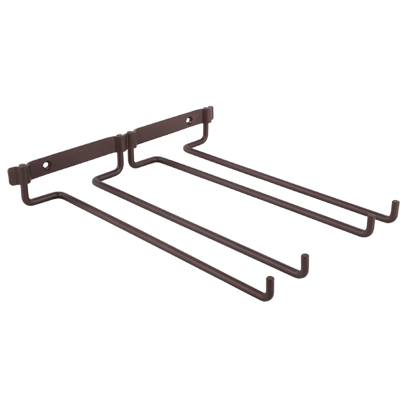 Double Wine Glass Rack Bronze Rack Wall Mount Stemware Rack Wine Glass Rack Hanger Holder Hanging Shelf Metal Storage Hanger for Kitchen or Bar