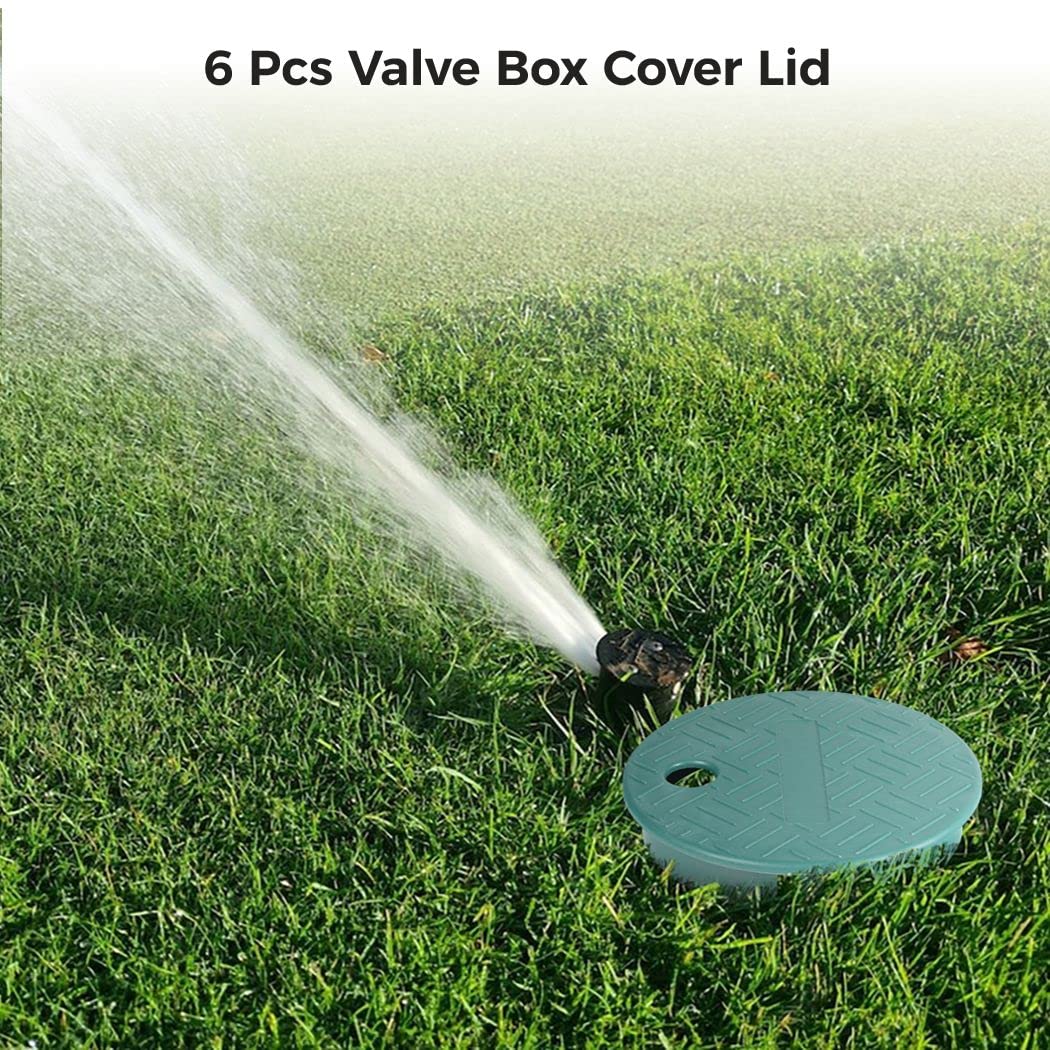 Homaisson 6pcs Sprinkler Valve Cover, ID 5.5" OD 6" Universal Irrigation Valve Box Cover Round Valve Box Cover Lid Replacement for Sprinkler System Irrigation Circular Valve Box