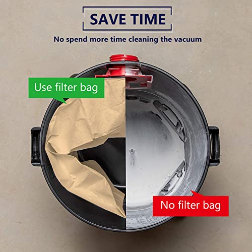 KEEPOW 10 Pack 25-1230 Shop Vac Bags Compatible with Stanley 4-5 Gallon Wet/Dry Vacuums SL18129, SL18130, SL18130P
