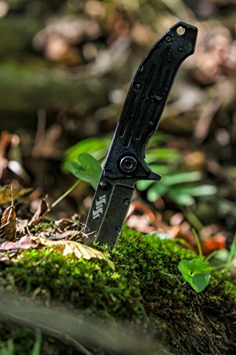 Kuuma Camco Manufacturing 51912 Knife, 6-1/2" Folding, 3-5/8" Closed, Spring Assist, Black,One Size